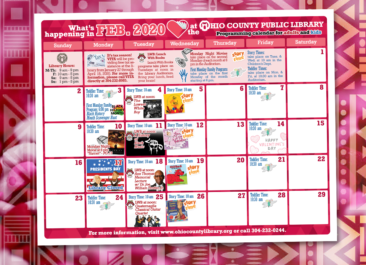 February 2020 OCPL Programming Calendar Available > News | Ohio County ...